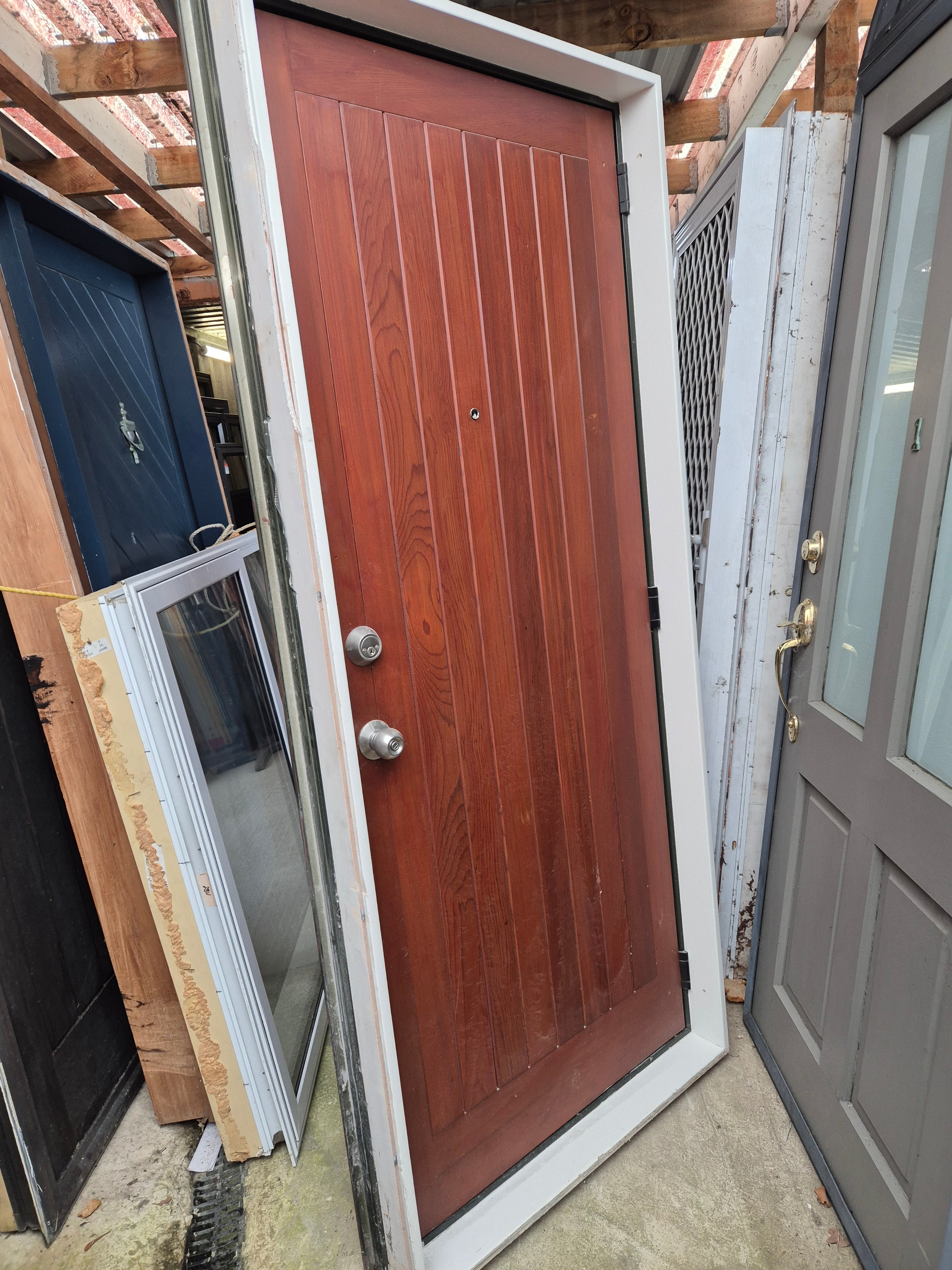 Solid Wood Entrance Door 2060 H x 880 W #2040 – Back 2 Wood Demolition