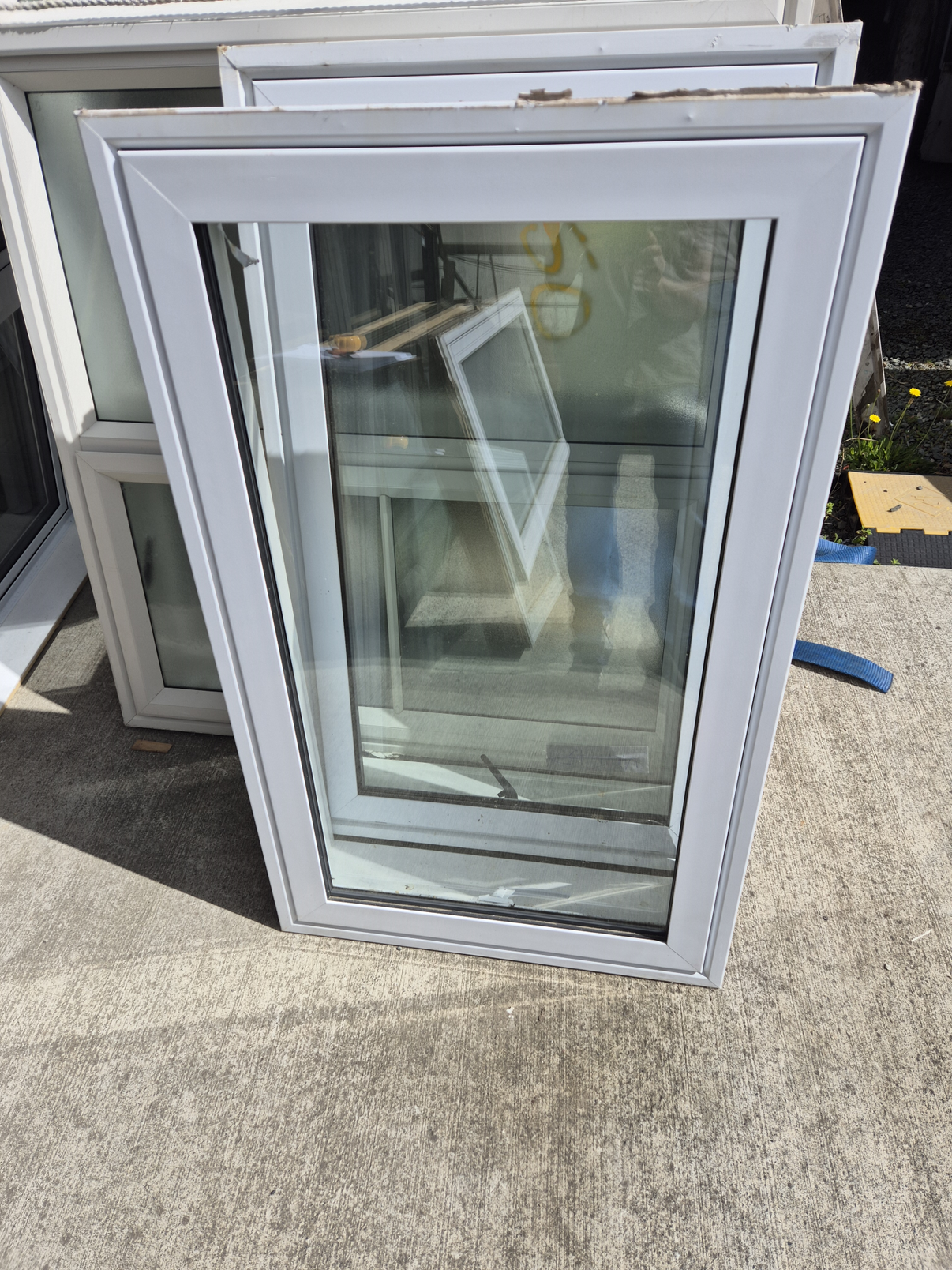 White, Double glazed Aluminium Window 1m H x .6 W #2081 – Back 2 Wood ...